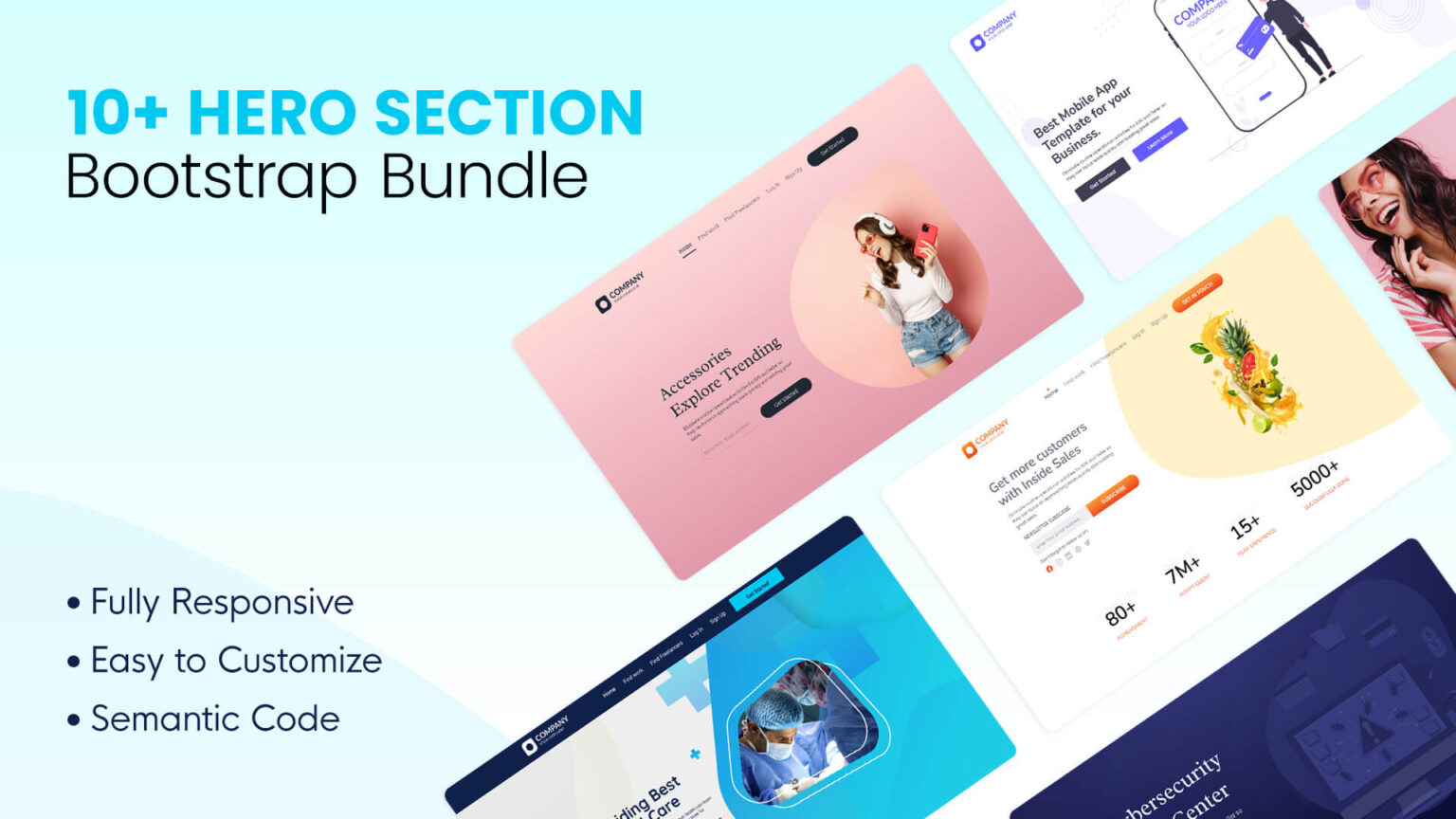 10+ HTML Hero Section – Web Ui Kits | Bootstrap Bundle - DesignToCodes