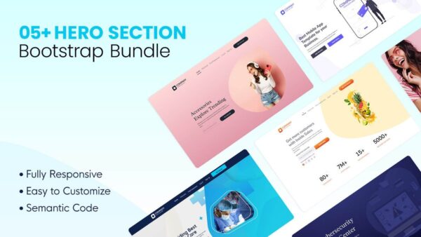 Best 5 Free Bootstrap Hero Template | Website Hero Section